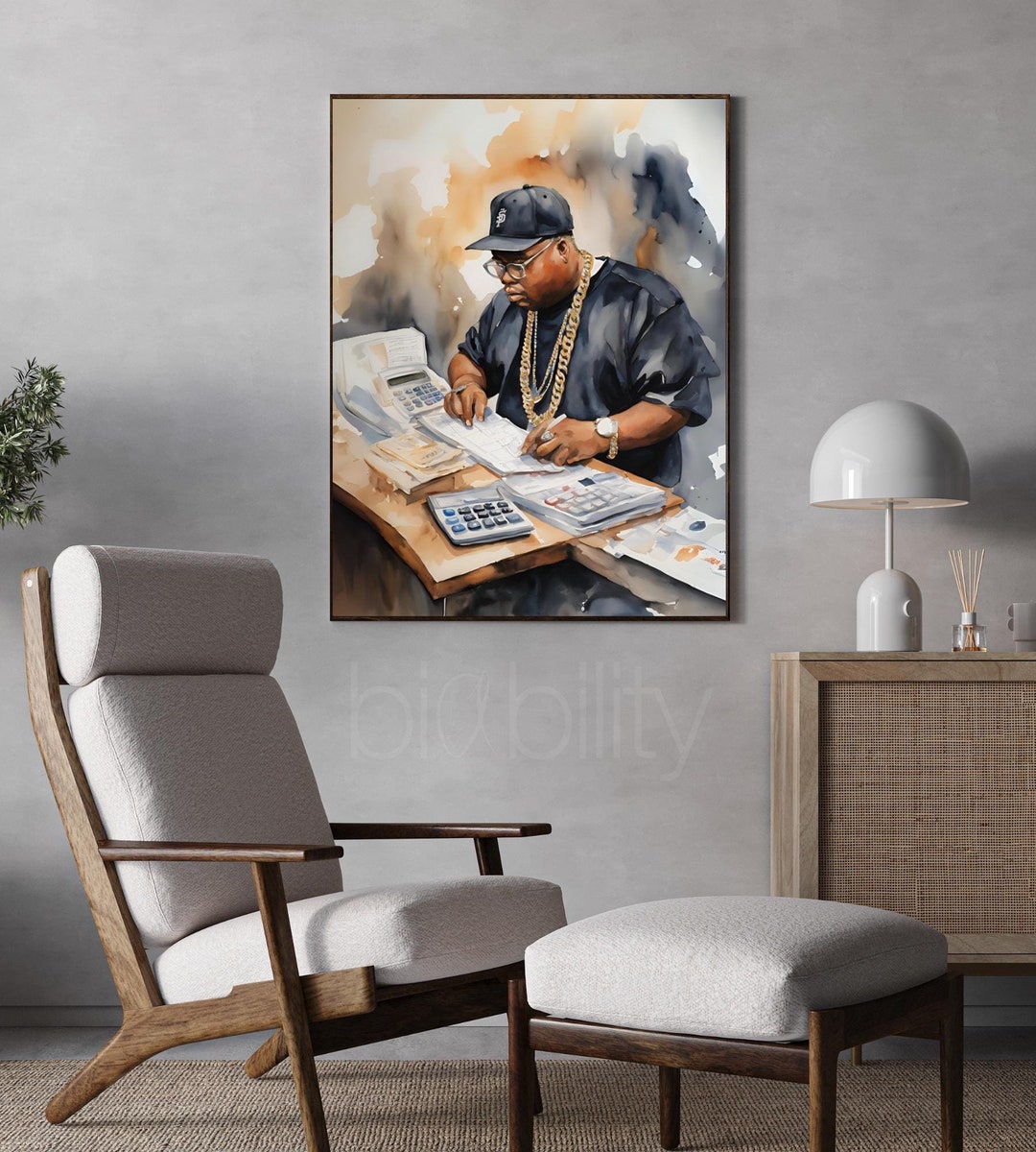 E-1040, E-40 Doing Taxes Painting Print - Bay Area Rapper Gift, Hyphy ...