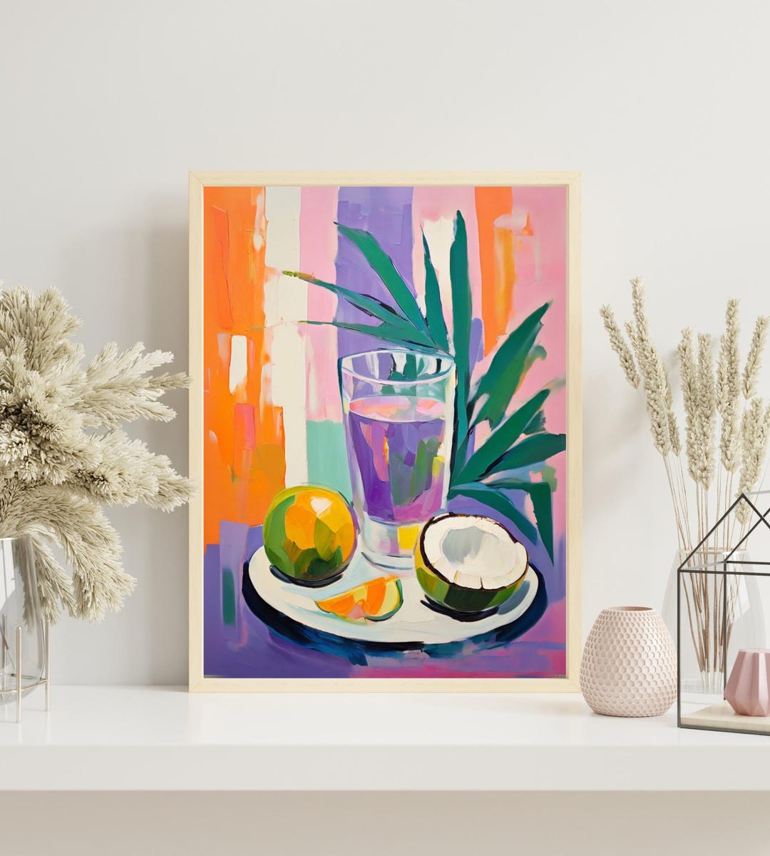 Ube Pandan Coconut Filipino Drink Abstract Painting Print Matisse Oil ...