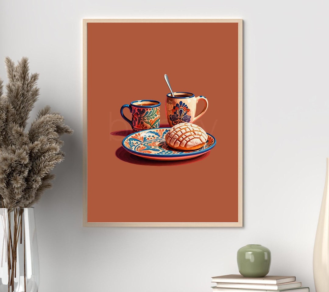 Mexican Pan Dulce Concha Modern Pop Art Retro Print, Wall Vertical ...