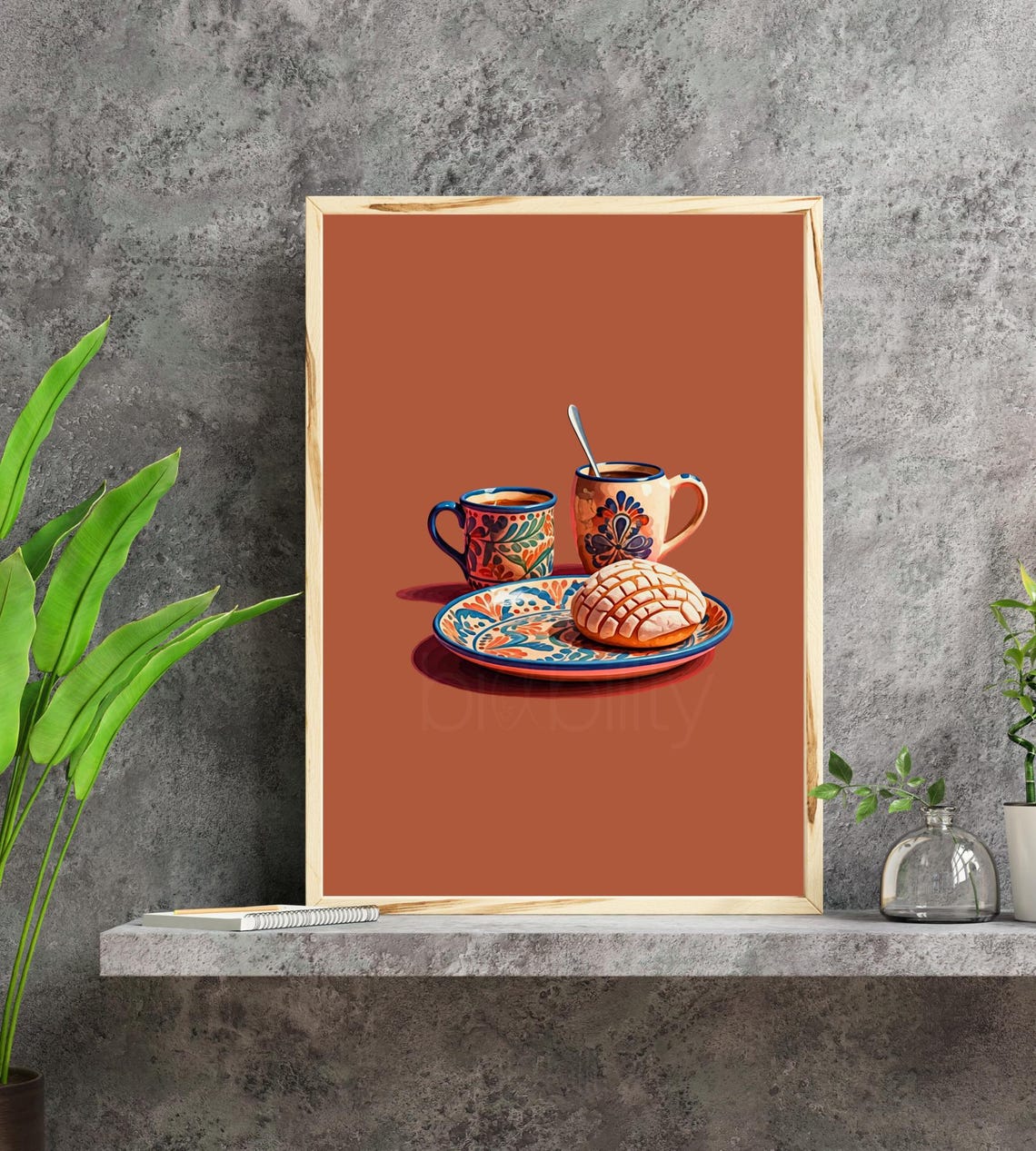 Mexican Pan Dulce Concha Modern Pop Art Retro Print, Wall Vertical ...
