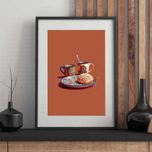 Mexican Pan Dulce Concha Modern Pop Art Retro Print, Wall Vertical ...