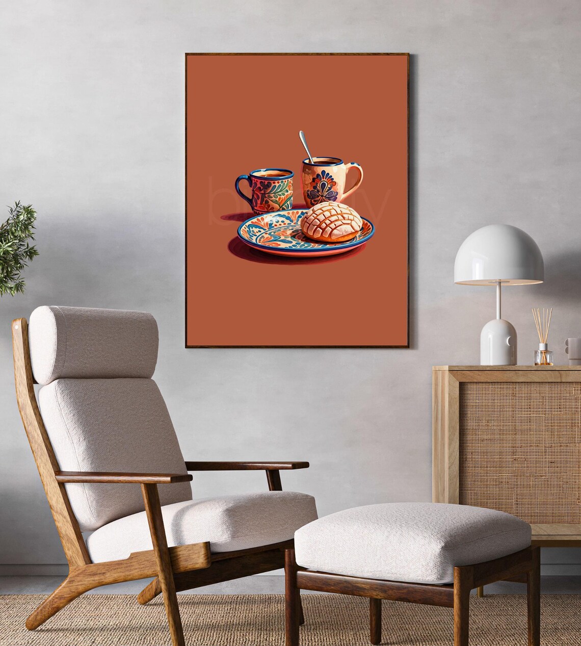 Mexican Pan Dulce Concha Modern Pop Art Retro Print, Wall Vertical ...