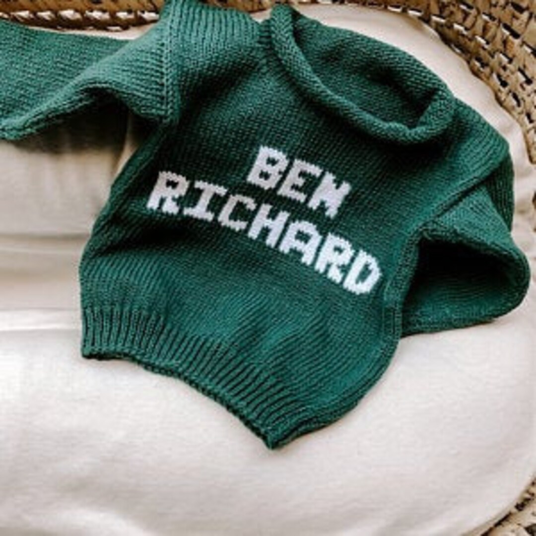 Classic Ribbed Pullover With Name or Monogram - Etsy