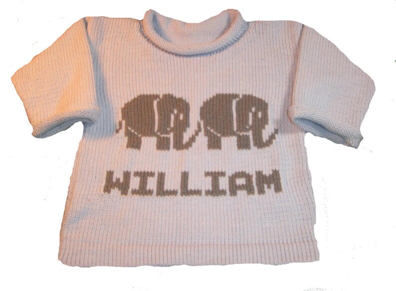 Personalized Baby Elephant Sweater - Etsy