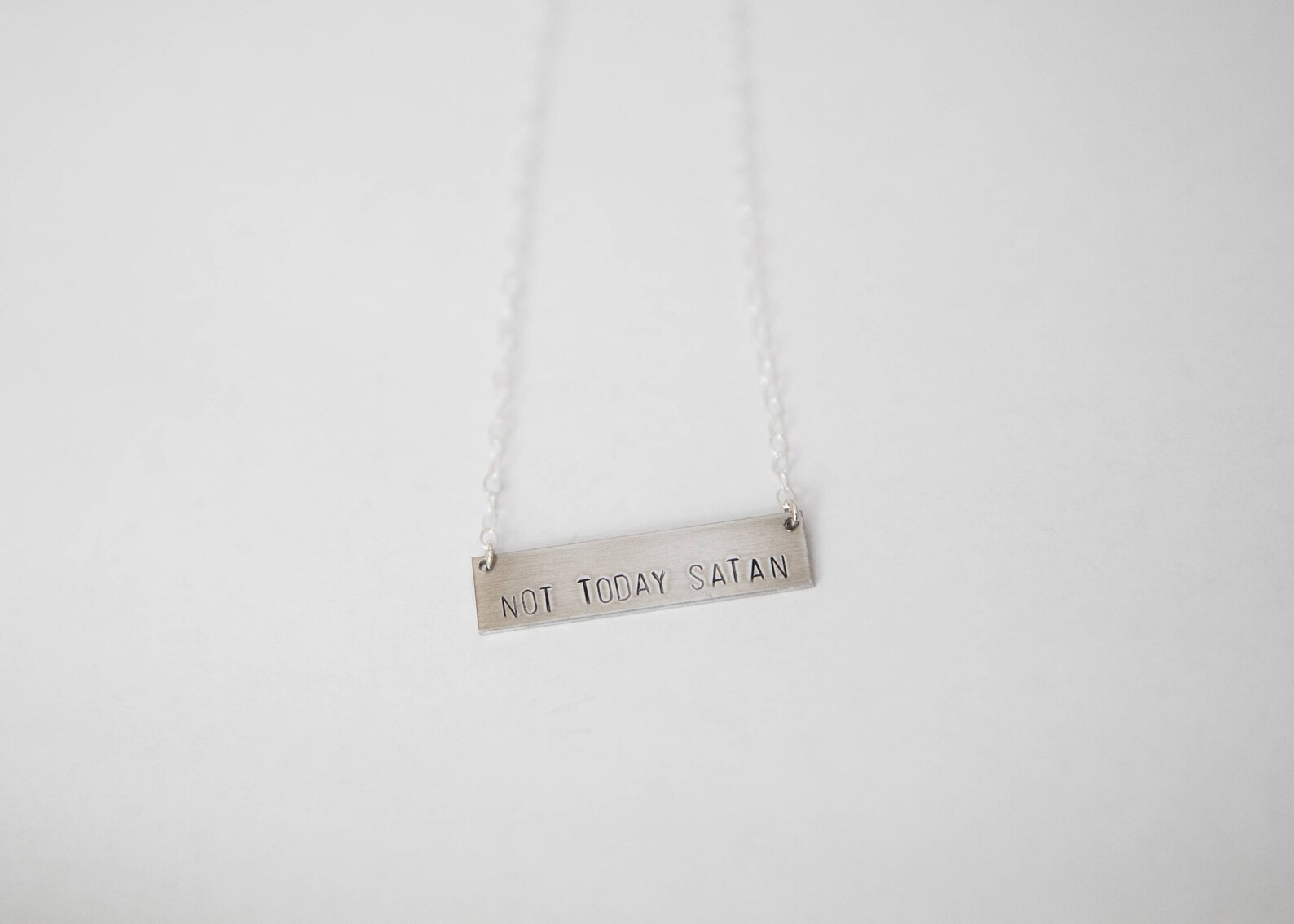 Not Today Satan Stamped Necklace - Etsy
