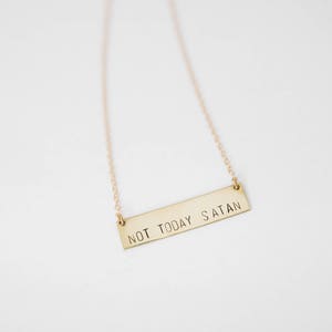 Not Today Satan Stamped Necklace - Etsy