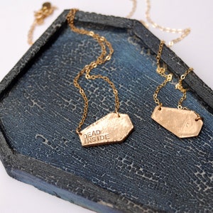 Solid Bronze or Dead Inside Coffin Necklace - Etsy
