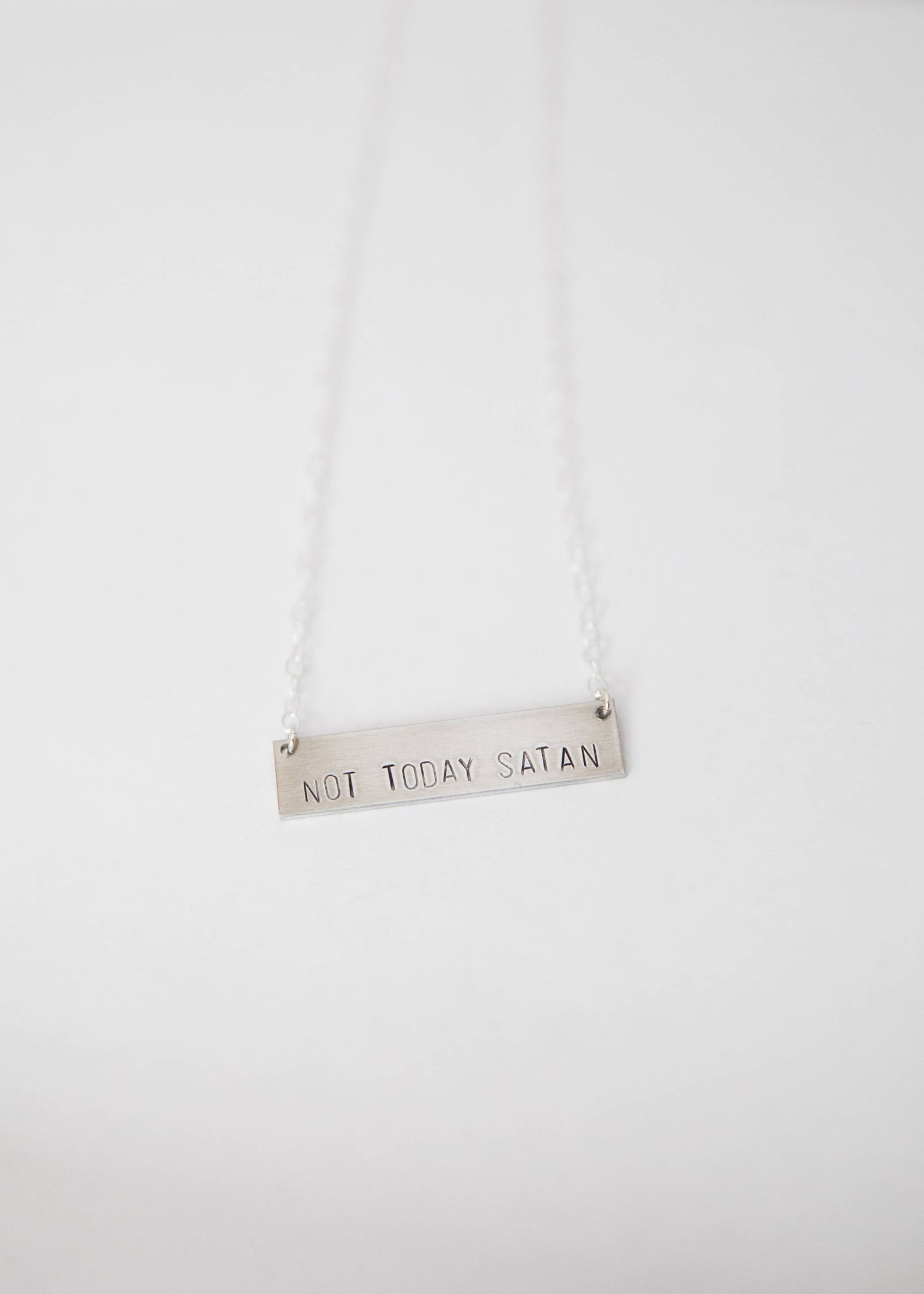 Not Today Satan Stamped Necklace - Etsy