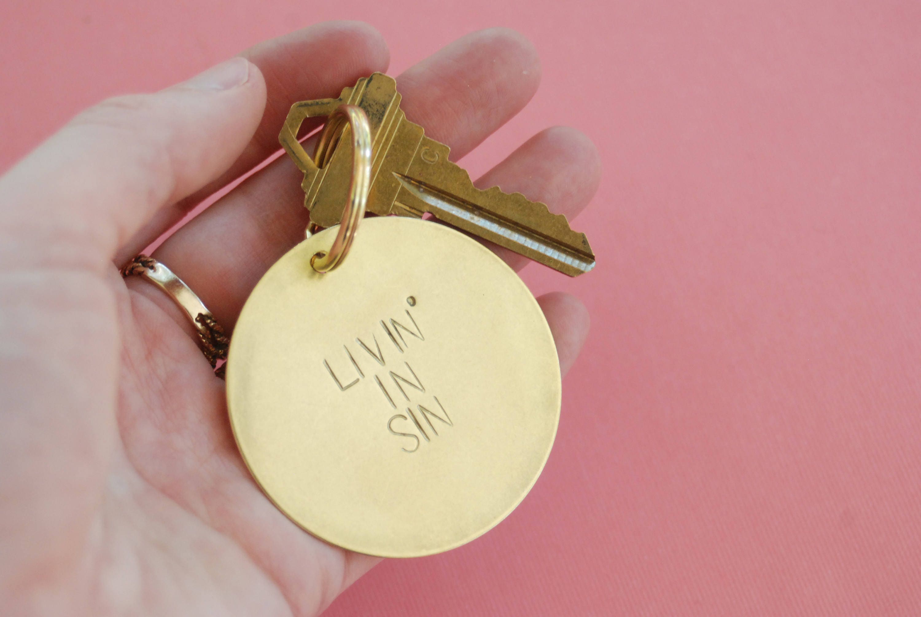 Funny Custom Stamped Key Ring Key Chain | Etsy