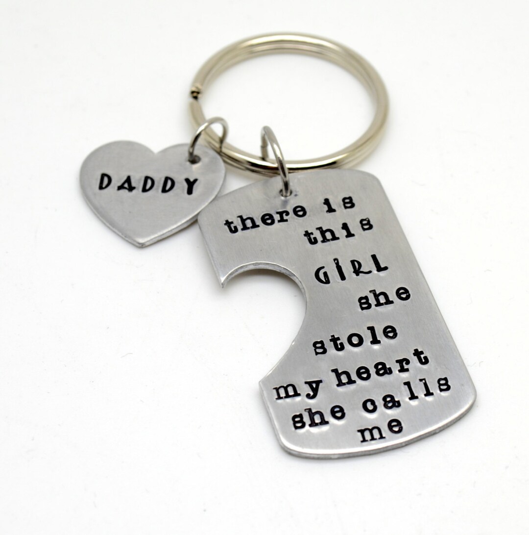 Personalized Keychain for Dad, Daddy's Girl, Dogtag Christmas Gift for ...