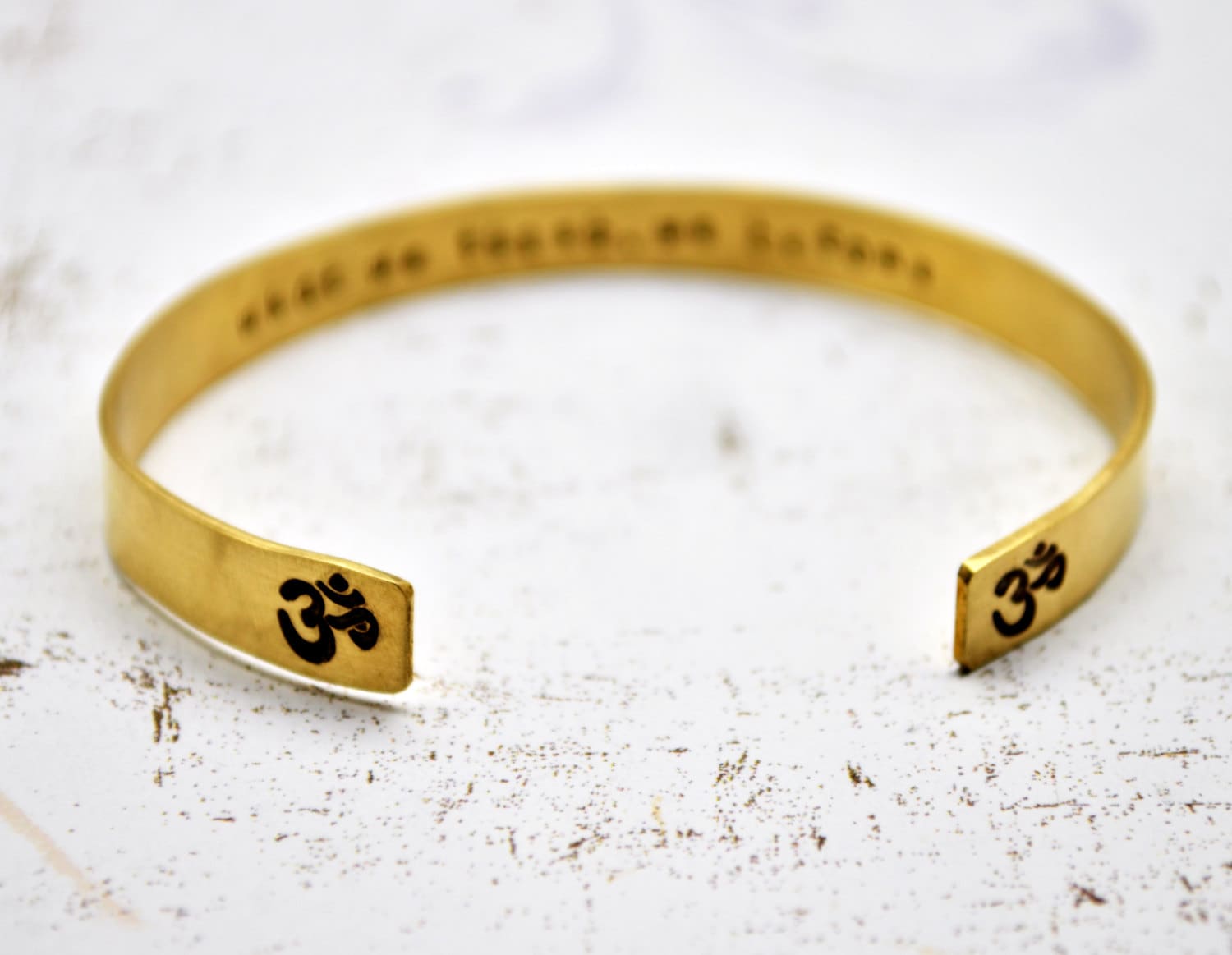 OM Bracelet, Brass Cuff Bracelet, OHM Bracelet, Yoga, Aum, Yoga Jewelry ...