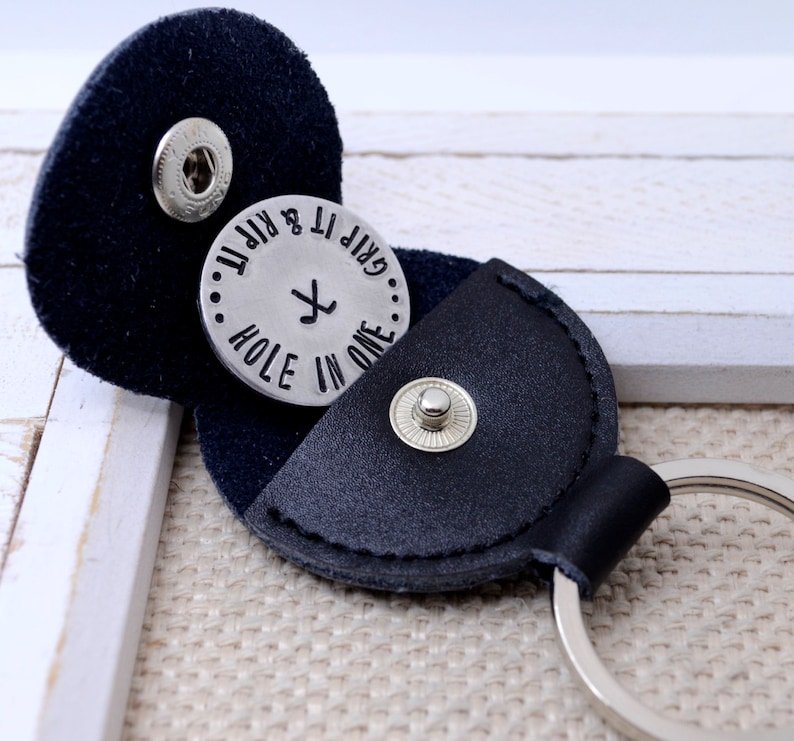 Personalized Golf Marker Hand Stamped Token Key Chain Daddy | Etsy