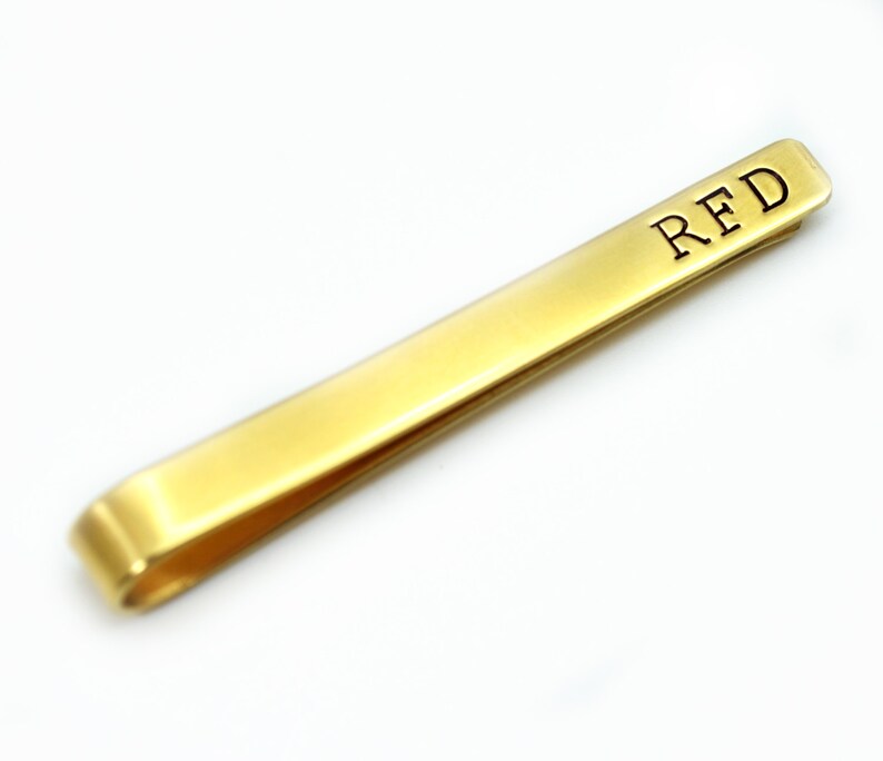 Personalized Tie Clip Brass Tie Clip Engraved Tie Bar | Etsy