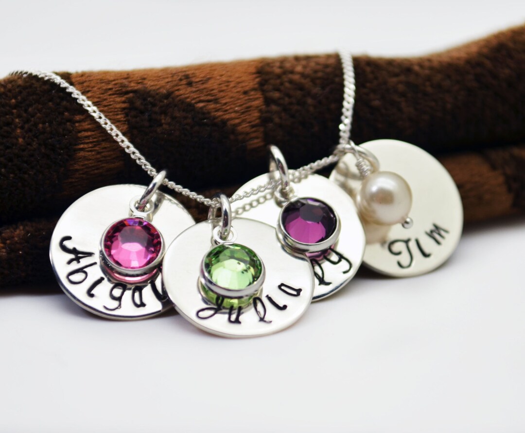 Christmas Gift Necklace, Personalized Birthstone Necklace, Name ...
