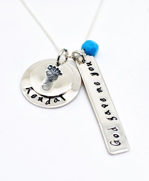 Mothers day necklace with footprints store