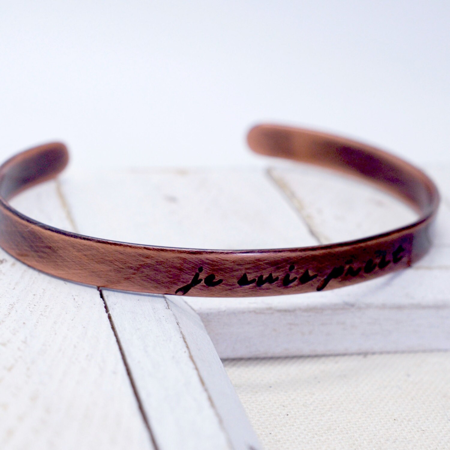 Personalized Rustic Narrow Cuff Hand Stamped Custom Jewelry | Etsy