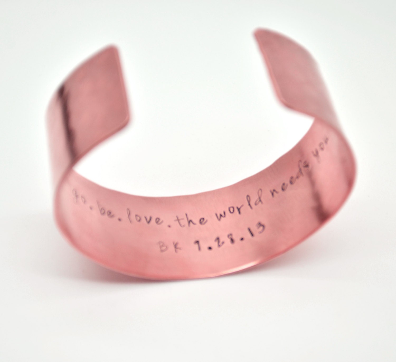 Long Quote Wide Copper Cuff Bracelet, Personalized Cuff, Hand Stamped ...