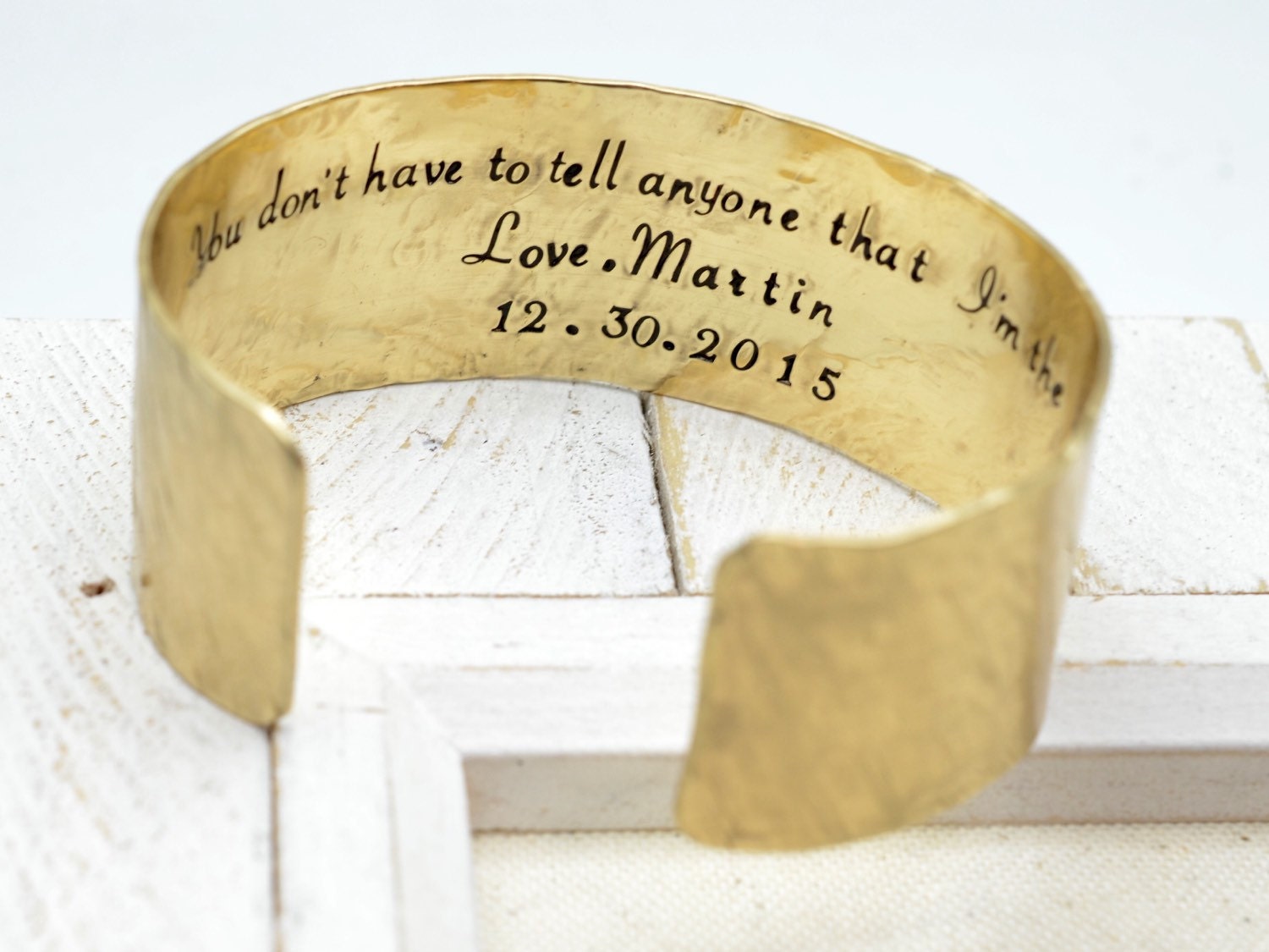 Valentine's Day Gift for Her Personalized Wide Brass Cuff - Etsy