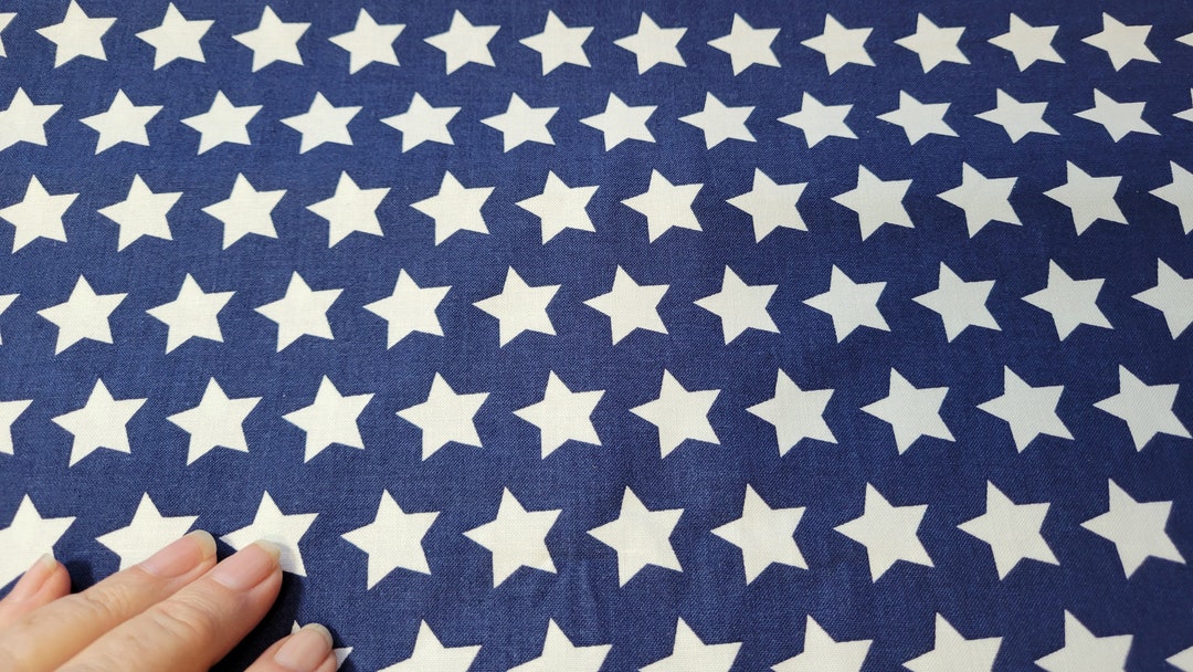 White Stars on True Blue Cotton Fabric BTY - Etsy