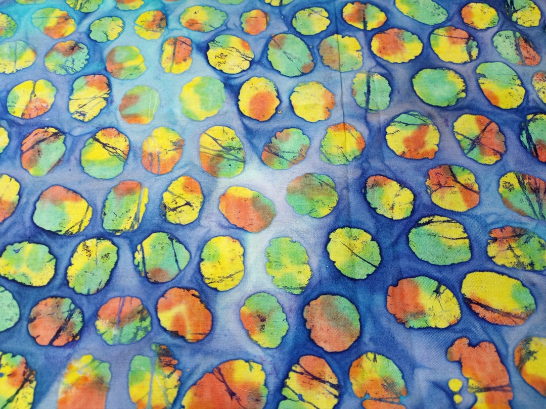 Multi-colors Batiks With Circles on Cotton Fabric BTY - Etsy