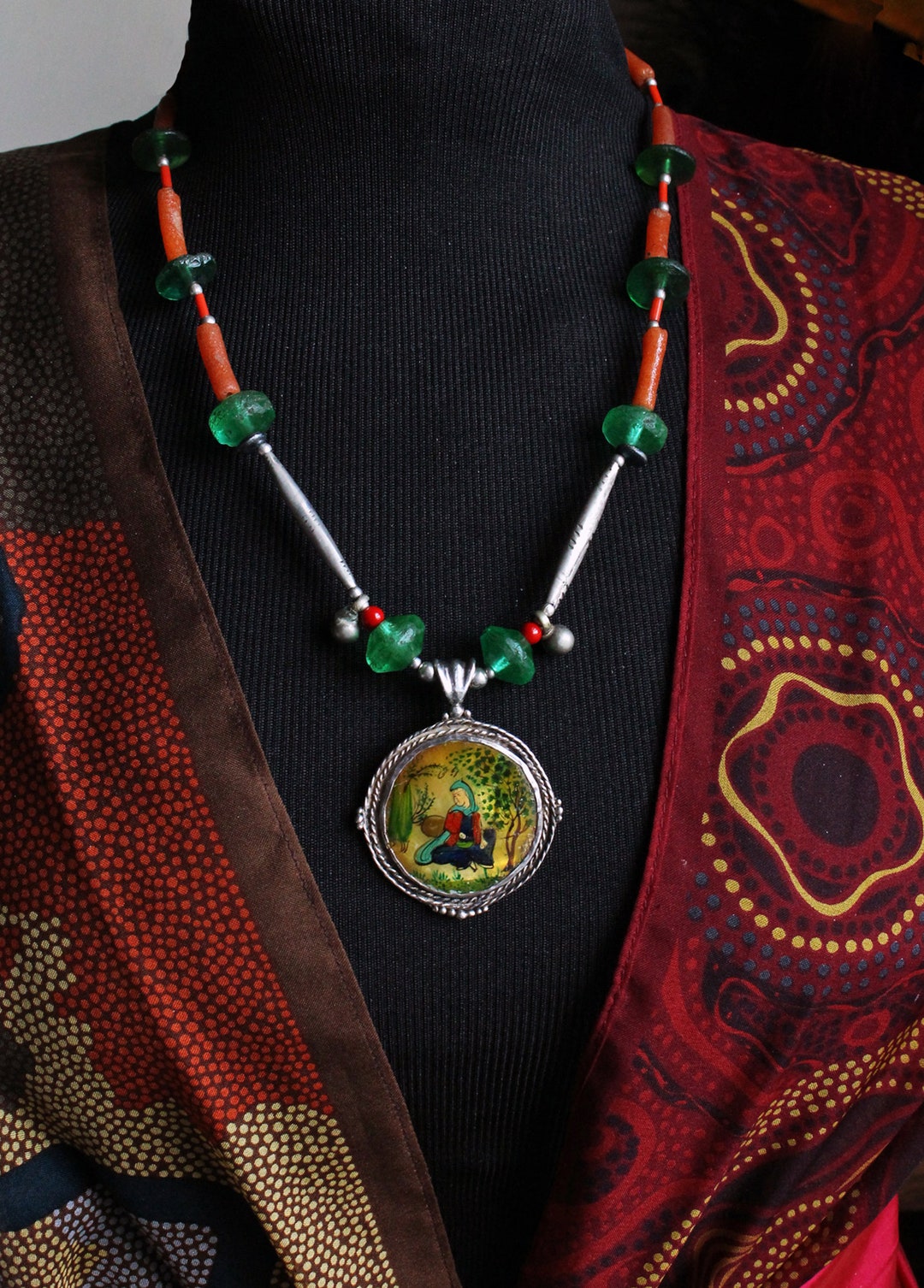 Signed Middle Eastern Antique Miniature Hand Painted Scene on - Etsy