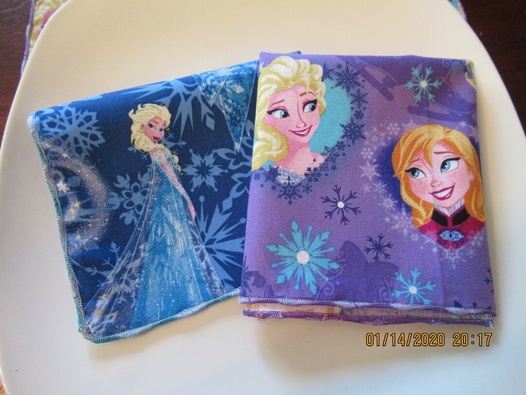 Frozen Set Napkins, Elsa and Anna, Lunch Box Napkins, Bento Box Napkins ...