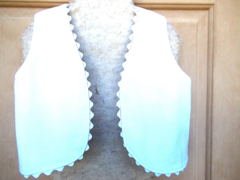 White Pique Vest Bolero Style --girls Size 6-OOAK Valentines Day ...