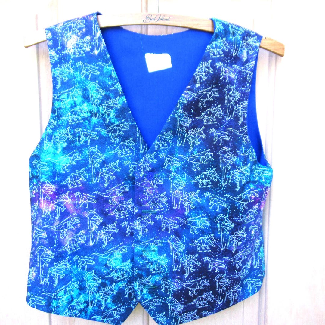 Dinosaur Sky Vest--dino Constellations Kids Vest Size 12/14 - Etsy