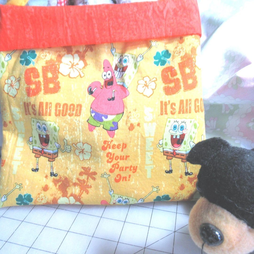 Spongebob Toddler Tote Bag: Handmade Kids Purse, Gold & Orange - Etsy