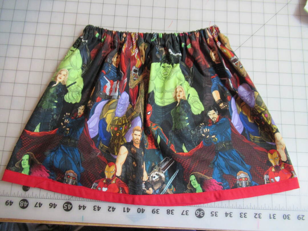 Girls Super Heros Skirt Movie Characters Skirt Black With Red - Etsy
