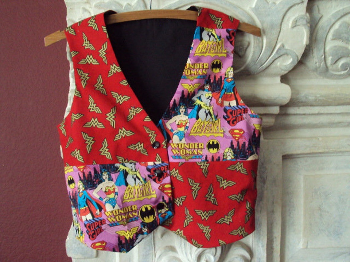 Super Women and Wonder Woman Split Vest Girls Size 8/10 Only - Etsy