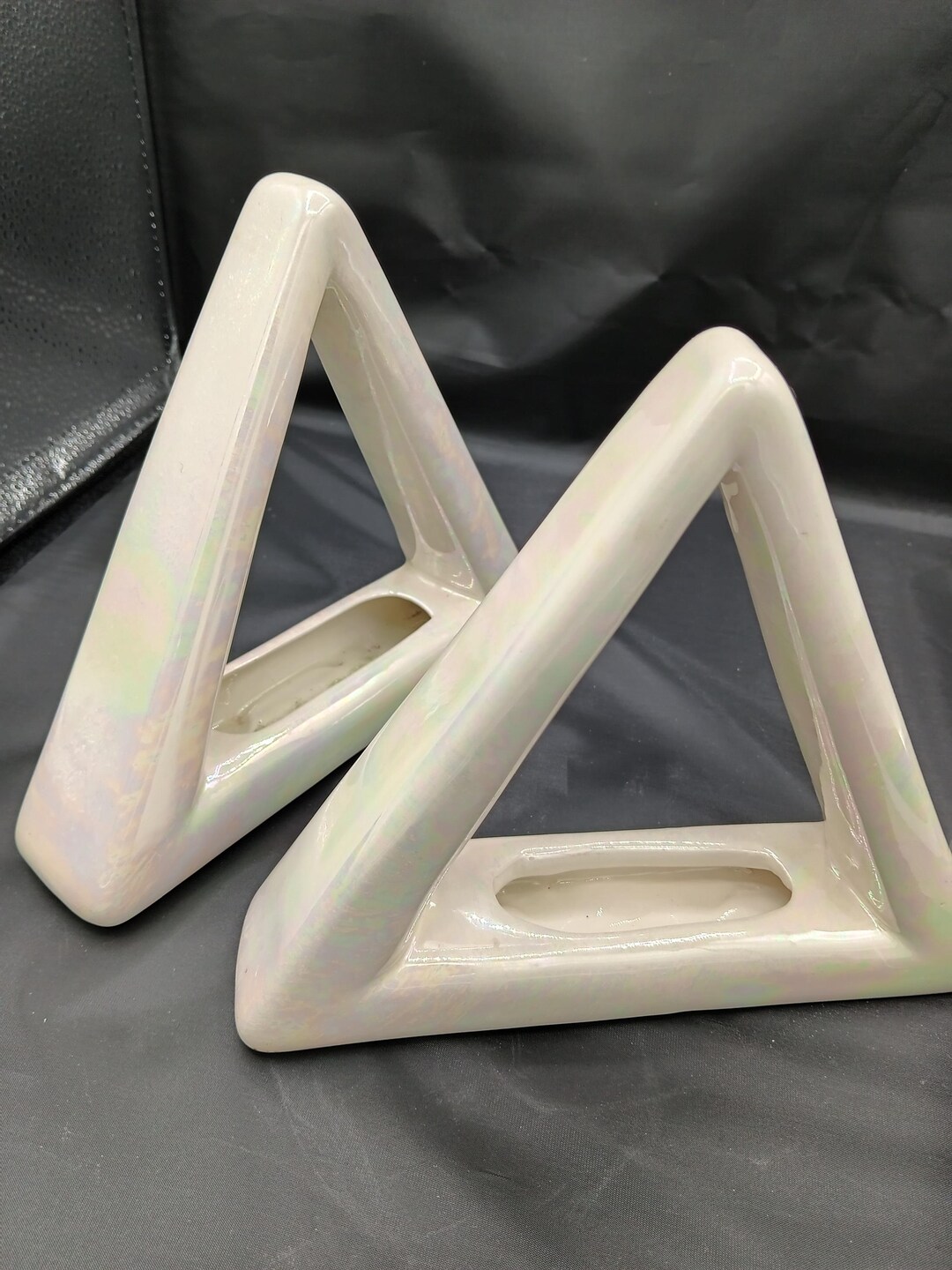 Pair of Ceramic Pyramid Planters Bookends Art Sculpture - Etsy