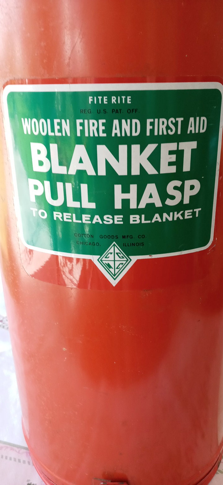 Fite Rite Woolen Fire and First Aid Blanket Red Metal Canister - Etsy