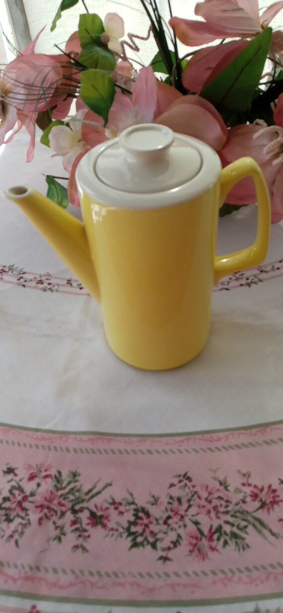 Sunny Yellow Art Deco Coffee Pot Country Kitchen - Etsy