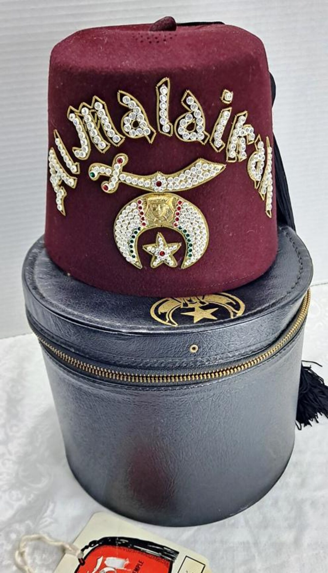 SHRINERS FEZ MASONIC ~ Al-malaikah~ 1950s Vintage Very Nice W/carry ...