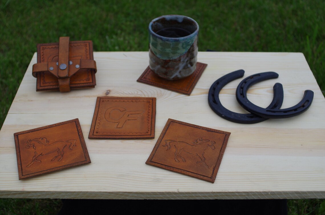 Custom Table Coasters X4 With Storage Case - Etsy