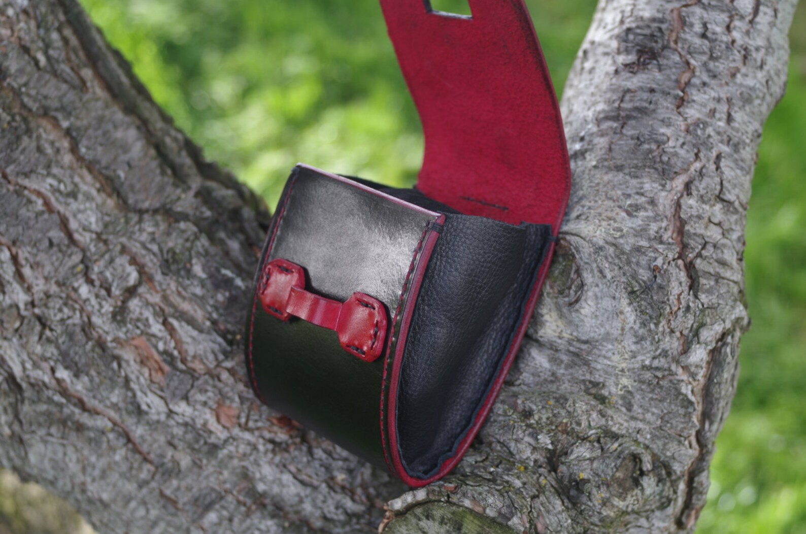 Customizable Leather Pouch with Strap Closure | Etsy