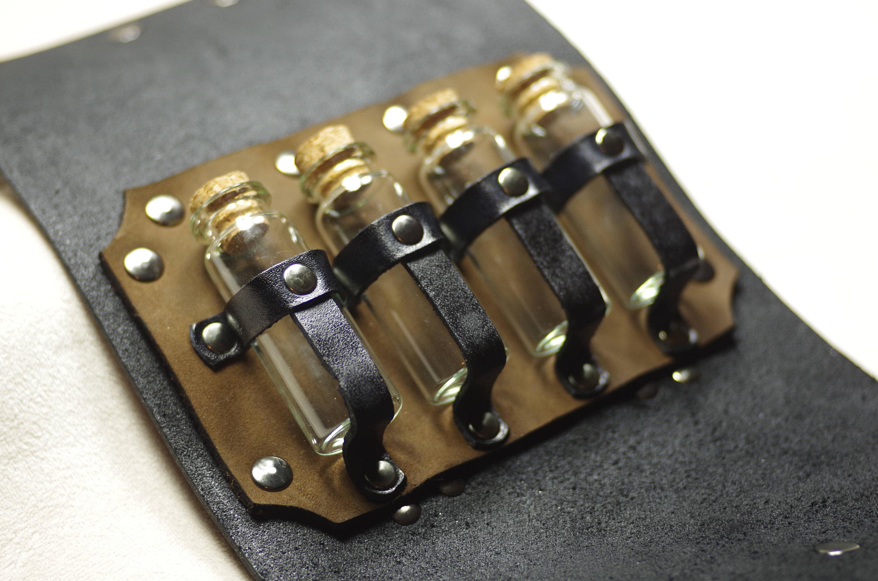 CUSTOM Tea / Coffee Medieval Vial Pouch glass Vial Holder / | Etsy