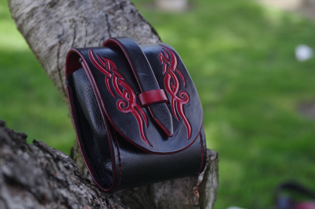 Customizable Leather Pouch With Strap Closure - Etsy