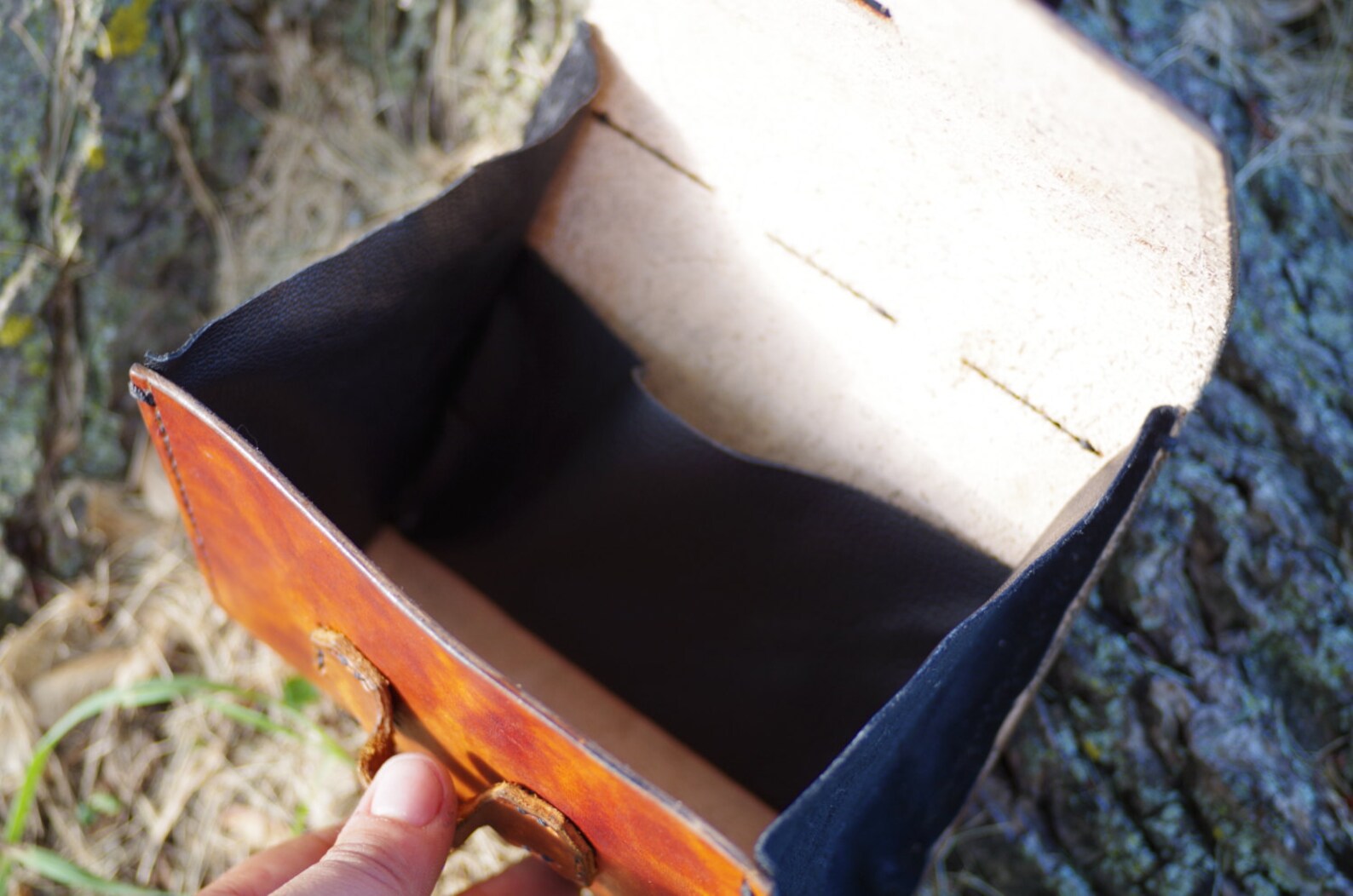 Large Leather Pouch W/ Small Inside Pocket - Etsy