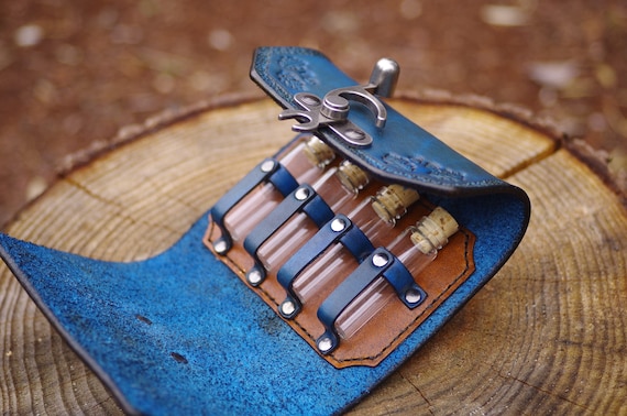 CUSTOM Tea / Coffee Medieval Vial Pouch glass Vial Holder / | Etsy