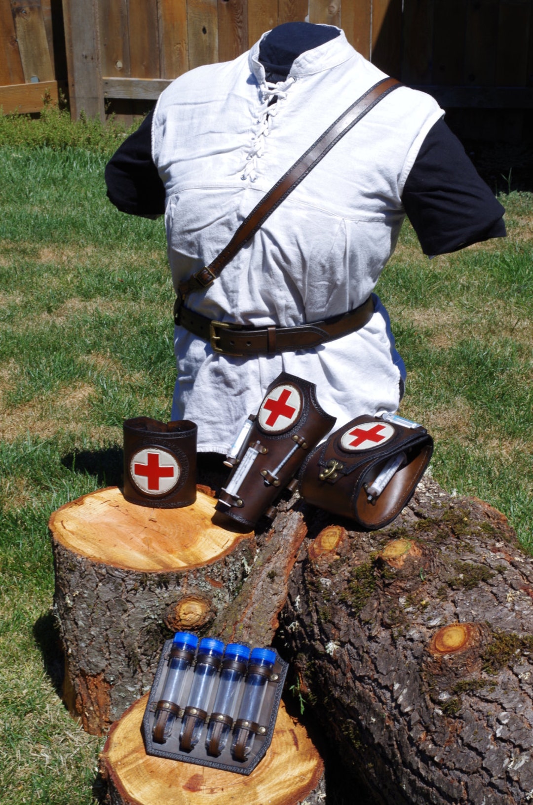 Larper Starter Kit Combo - Custom Leather Bracers, Potion Pouch ...