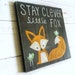 Stay Clever Little Fox Decor Woodland Creatures Nursery Wall | Etsy