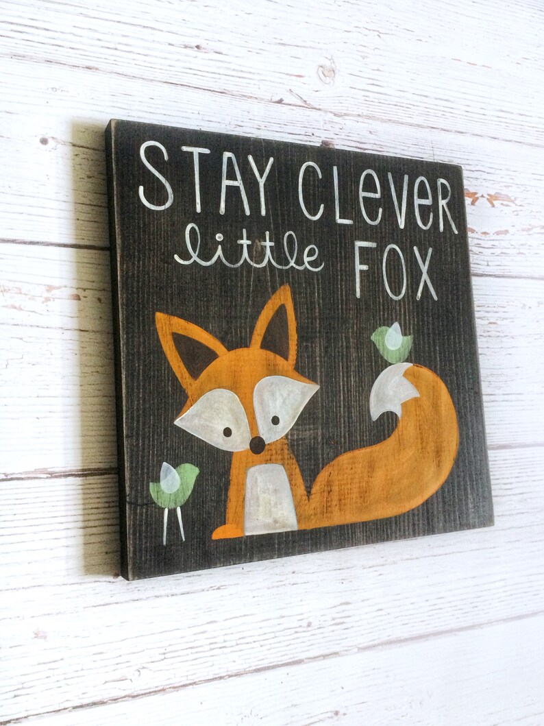 Stay Clever Little Fox Decor Woodland Creatures Nursery Wall | Etsy