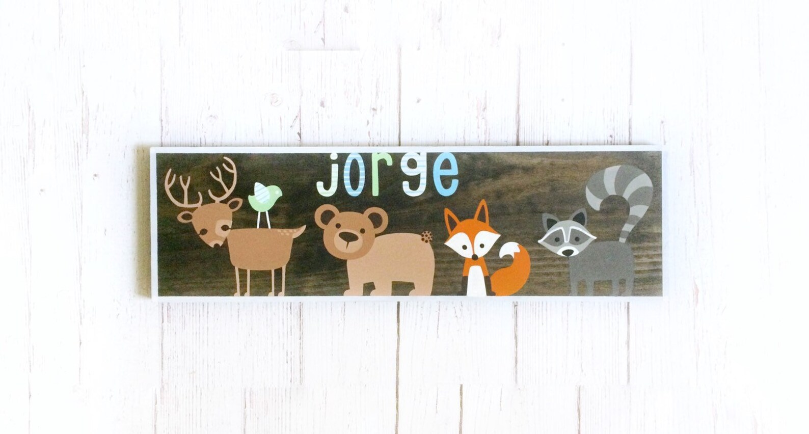 Nursery Name Sign Baby Name Sign Fox Art Personalized | Etsy