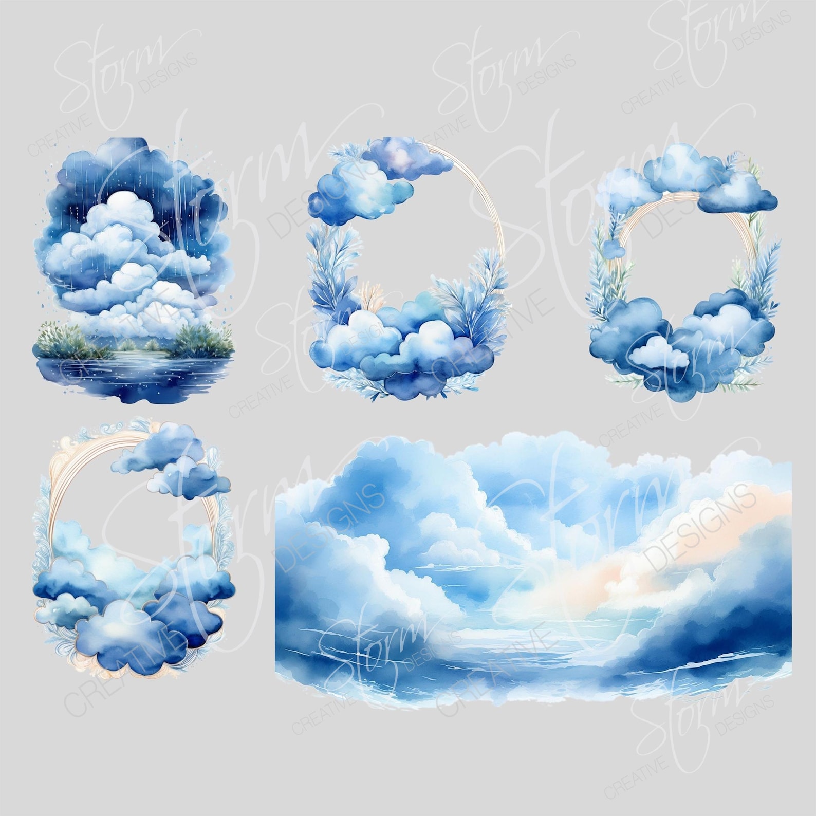 Customizable Weather Clipart Bundle: Editable PNG Files (instant ...