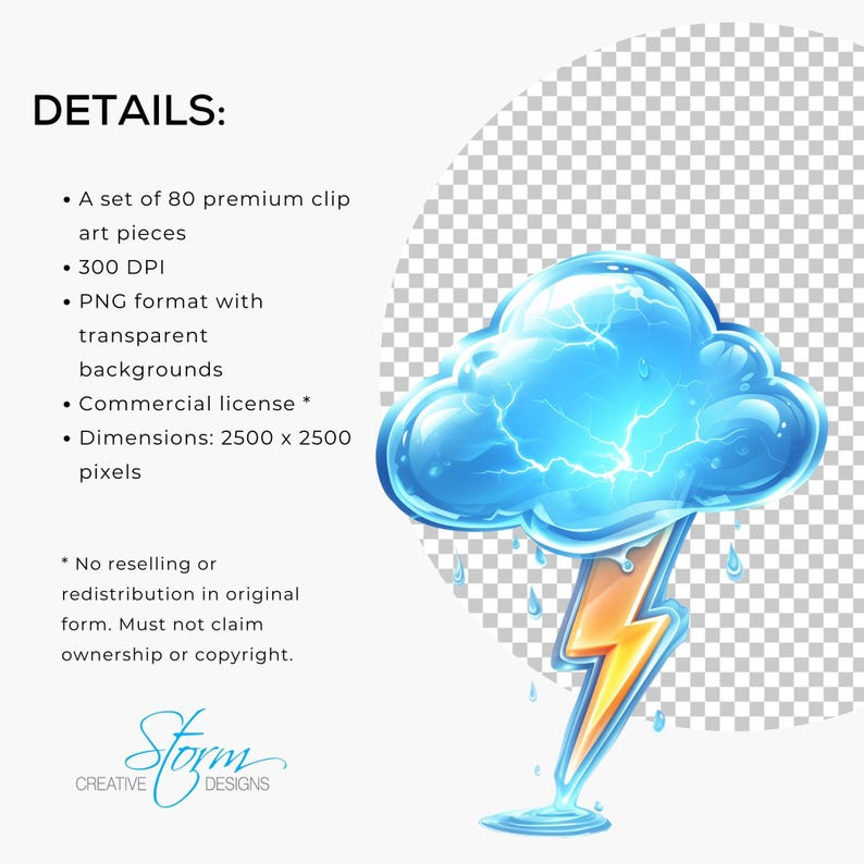 Customizable Weather Clipart Bundle: Editable PNG Files (instant ...