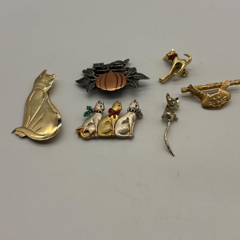 Vintage Cat Pins Lot - Etsy