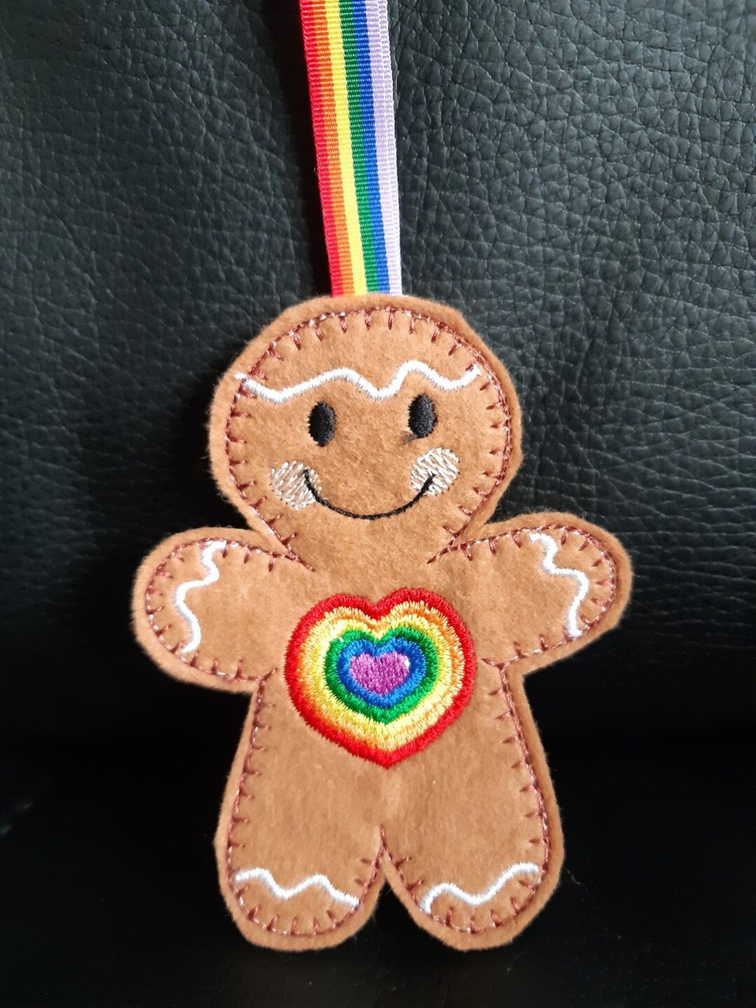 PRIDE Gingerbread Rainbow Heart LGBT Pride Christmas Ornament Hanging ...