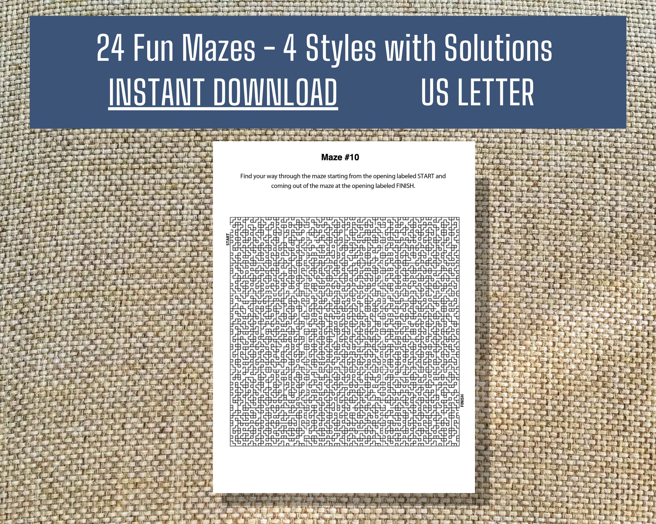 Maze Puzzle Variety Pack 24 Puzzles, 24 Printable Worksheets With ...